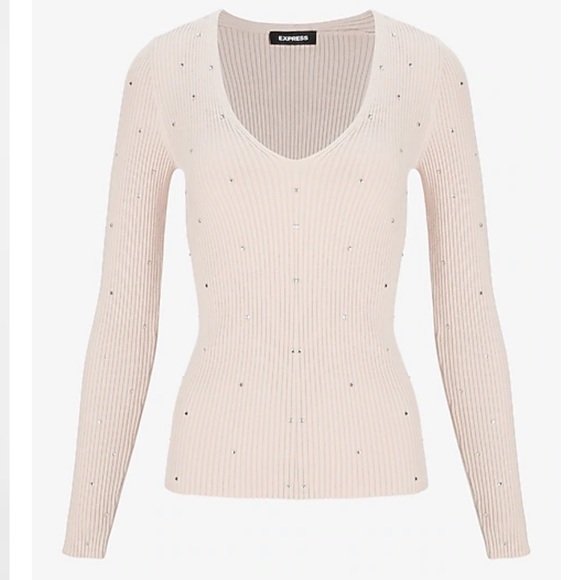 Express | Sweaters | Express Embellished Ribbed Sweater | Poshmark